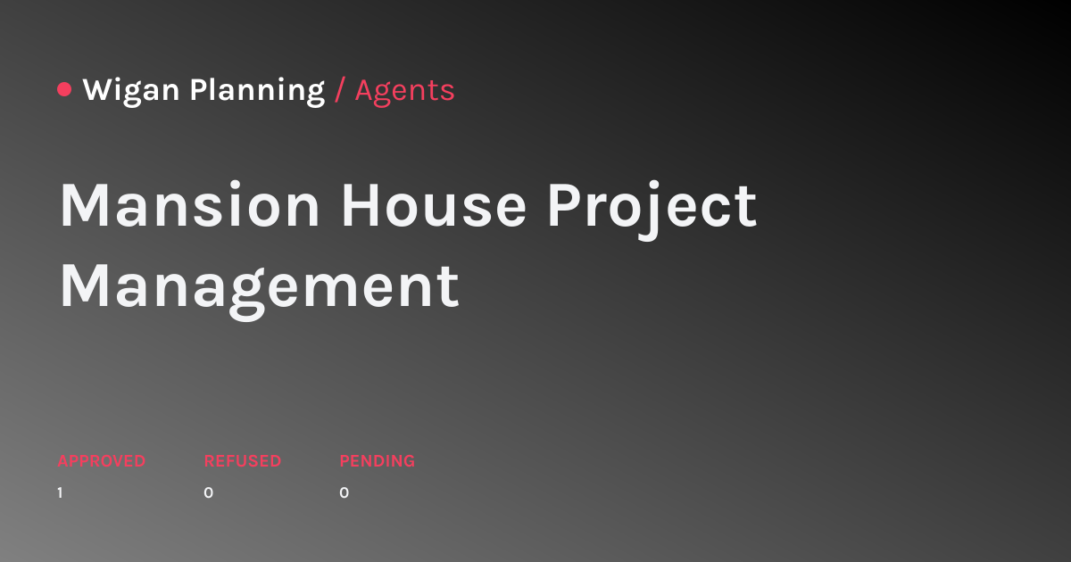 Agent Mansion House Project Management - Applications & Team — Wigan